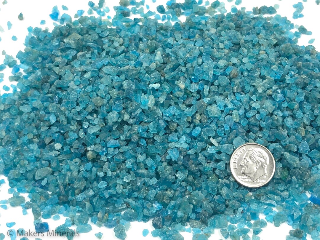 Crushed Marine Blue Apatite Chips (grade A) From Brazil, Pea-sized ...