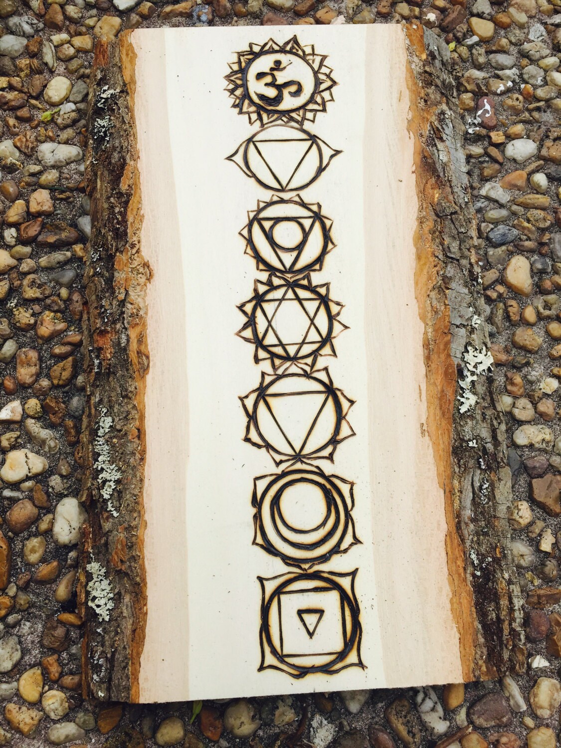 Wood Burned Chakra Crystal Grid - Etsy