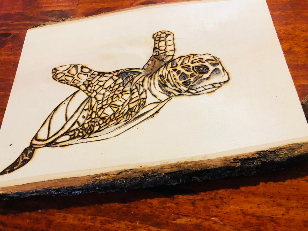 Wood Burned Sea Turtle Art - Etsy