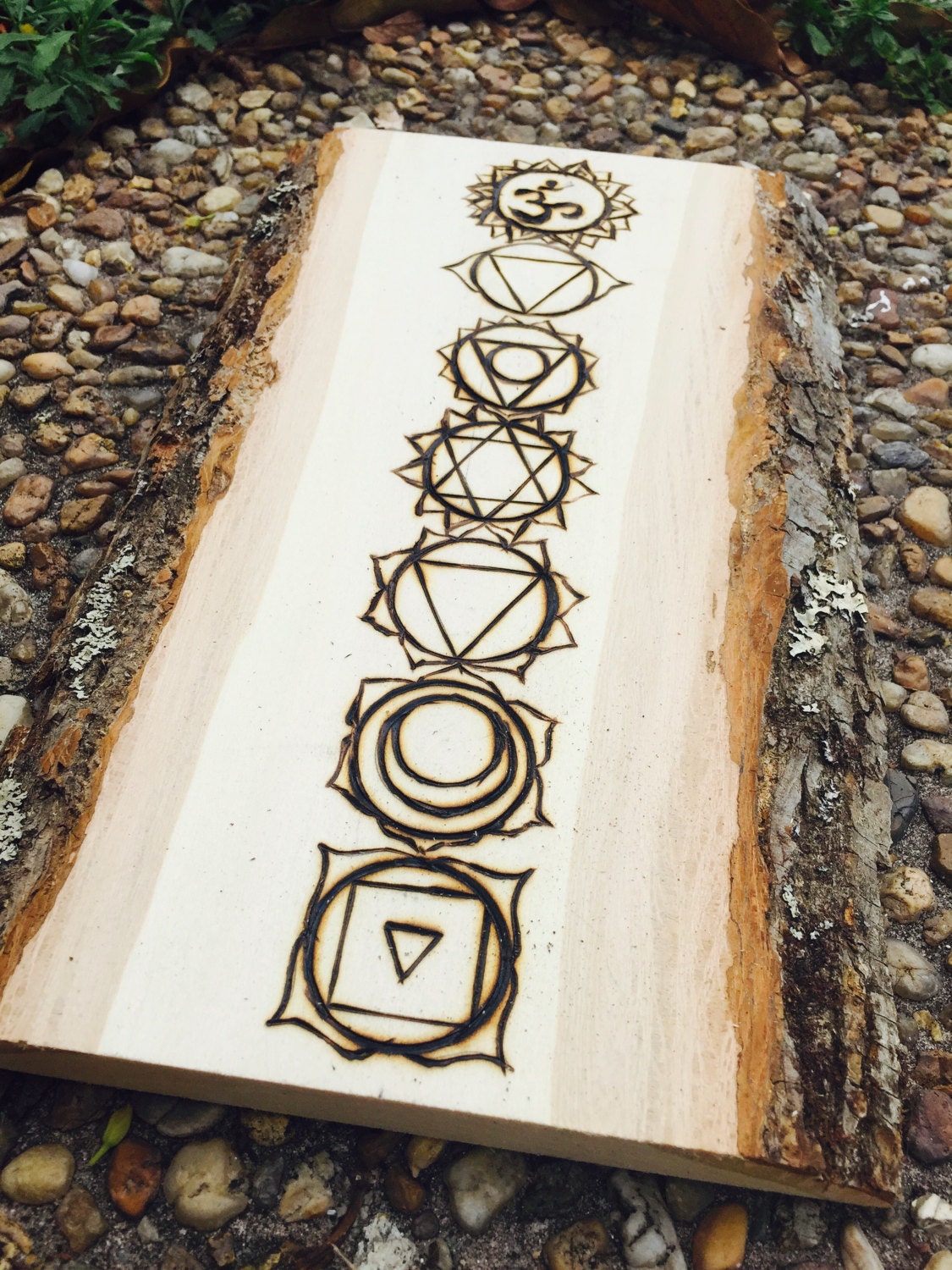 Wood Burned Chakra Crystal Grid - Etsy