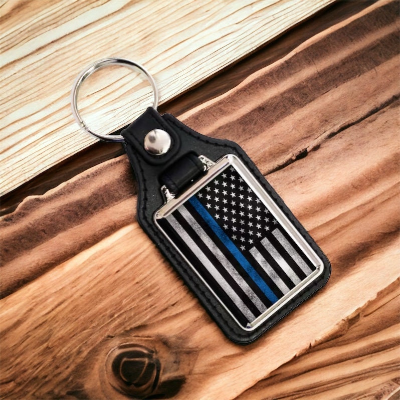 Blue Thin Line Flag Police Officer Key Chain Police Academy Graduation ...