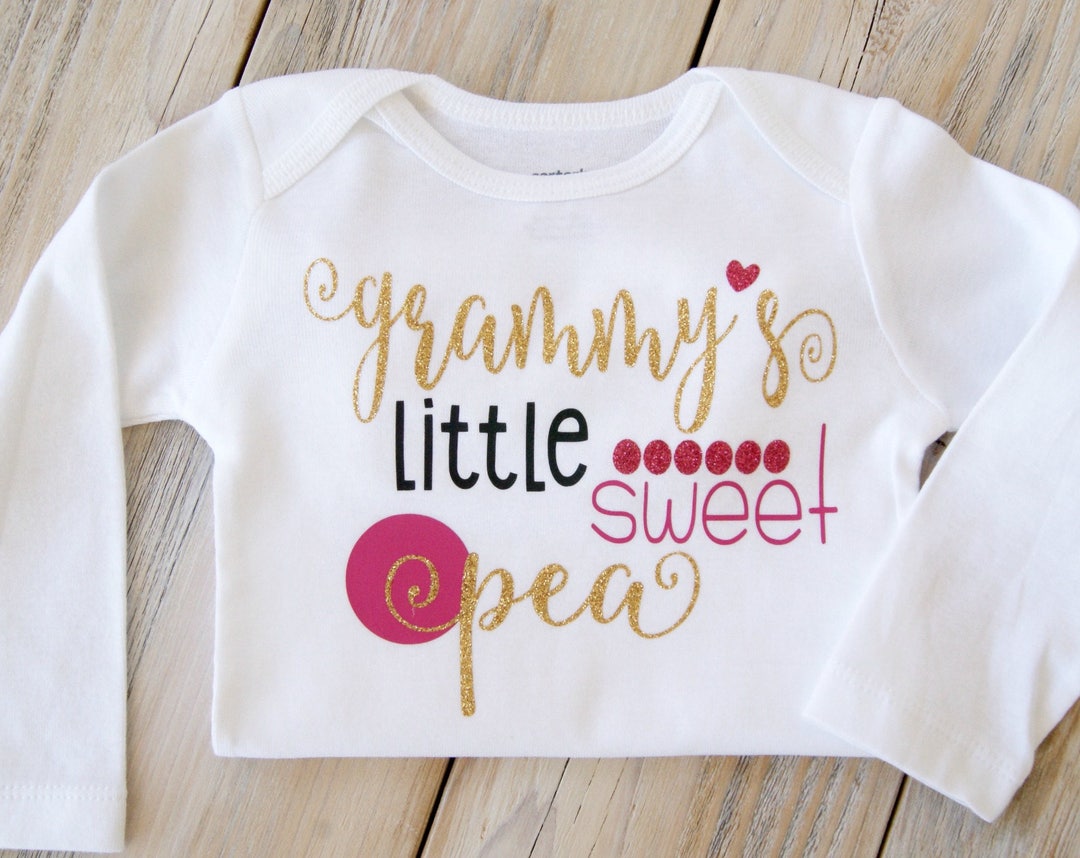 Grammy's Little Sweet Pea Baby Girl Bodysuit Custom Grandma Grammy Nana ...