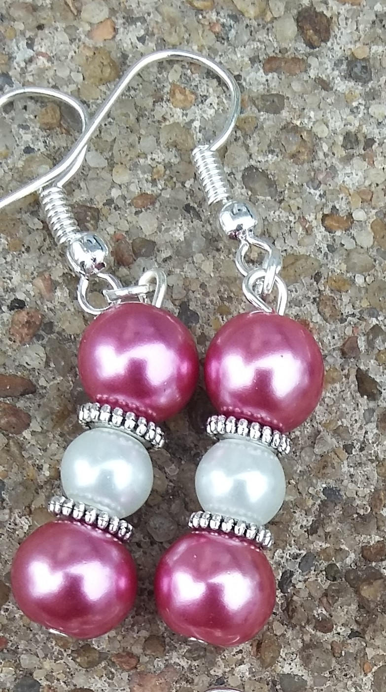 Bead & Metal Spacer Drop Earrings, Bead Earrings, Dangle Earrings ...