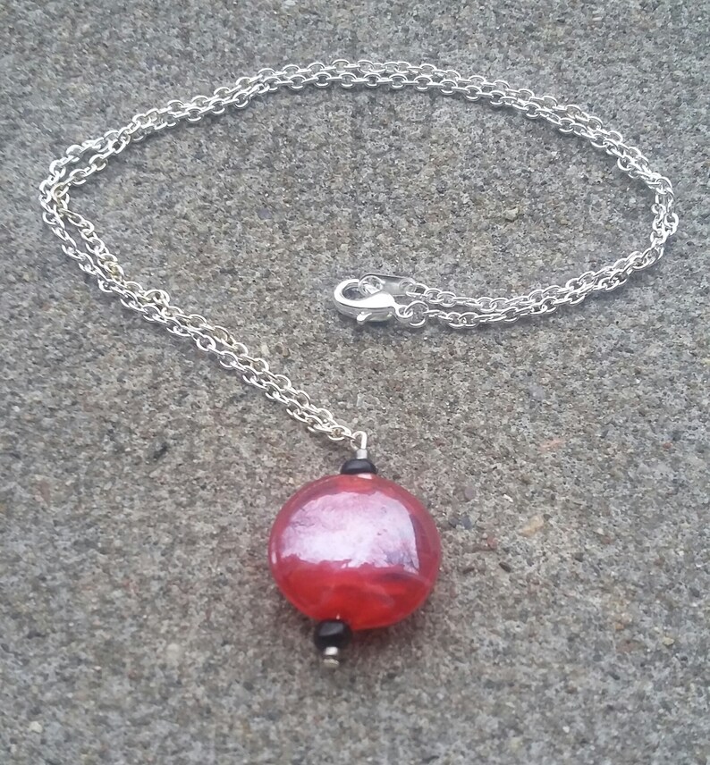 Red Bead Minimalist Necklace, One of a Kind Necklace, Minimalist ...