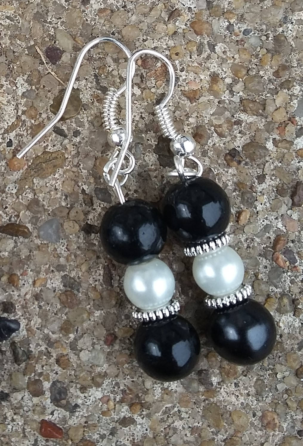 Bead & Metal Spacer Drop Earrings, Bead Earrings, Dangle Earrings ...
