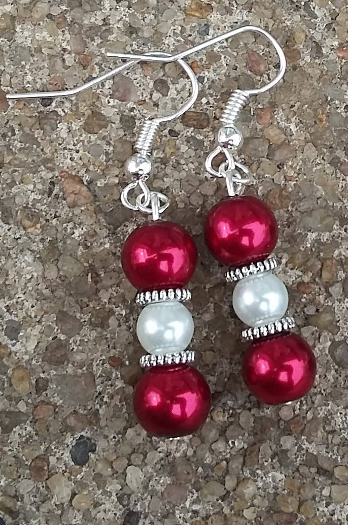 Bead & Metal Spacer Drop Earrings, Bead Earrings, Dangle Earrings ...