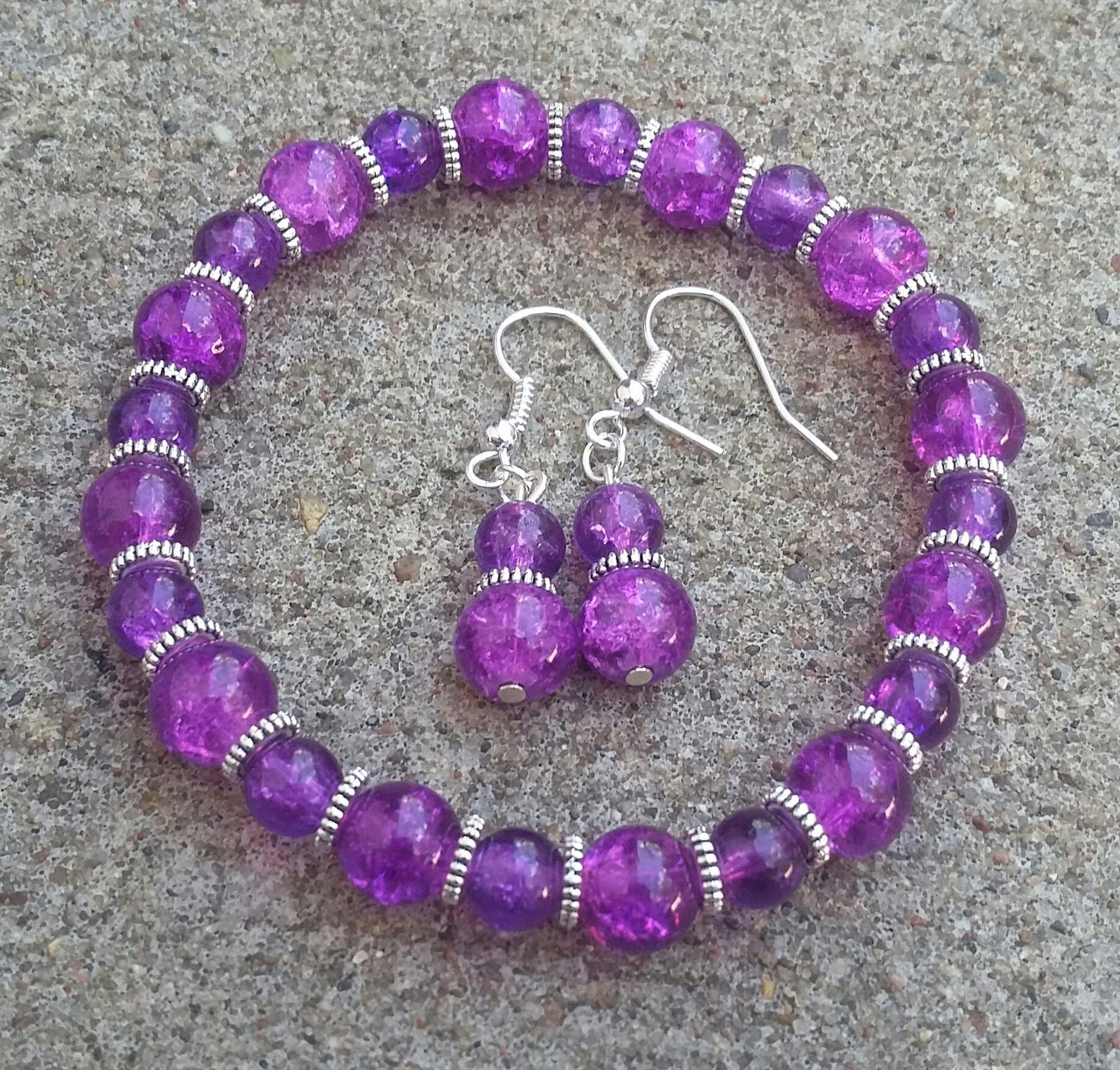 Purple Magic Holiday Jewelry Set, Purple Bead Jewelry, Purple Earrings ...