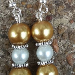Bead & Metal Spacer Drop Earrings, Bead Earrings, Dangle Earrings ...