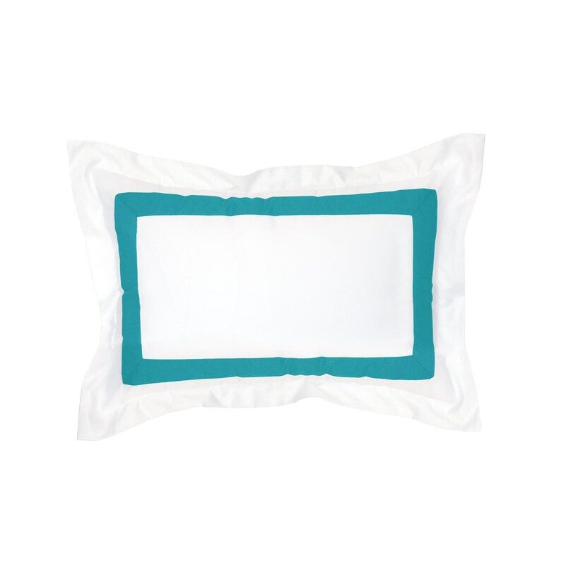 Turquoise Border Frame Pillowcase - Hotel Collection Decorative Flange ...