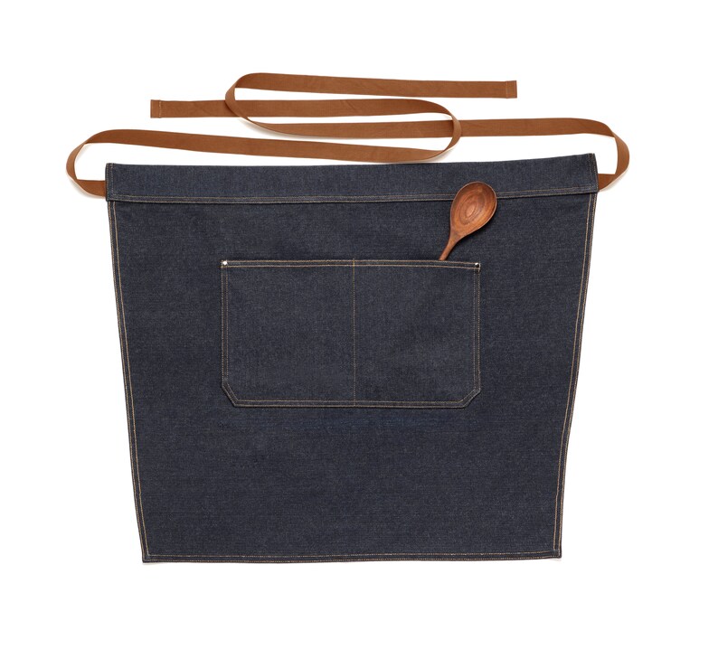 Denim Apron, Bistro Apron, Cafe Apron, Men's Half Apron, Kitchen Apron ...