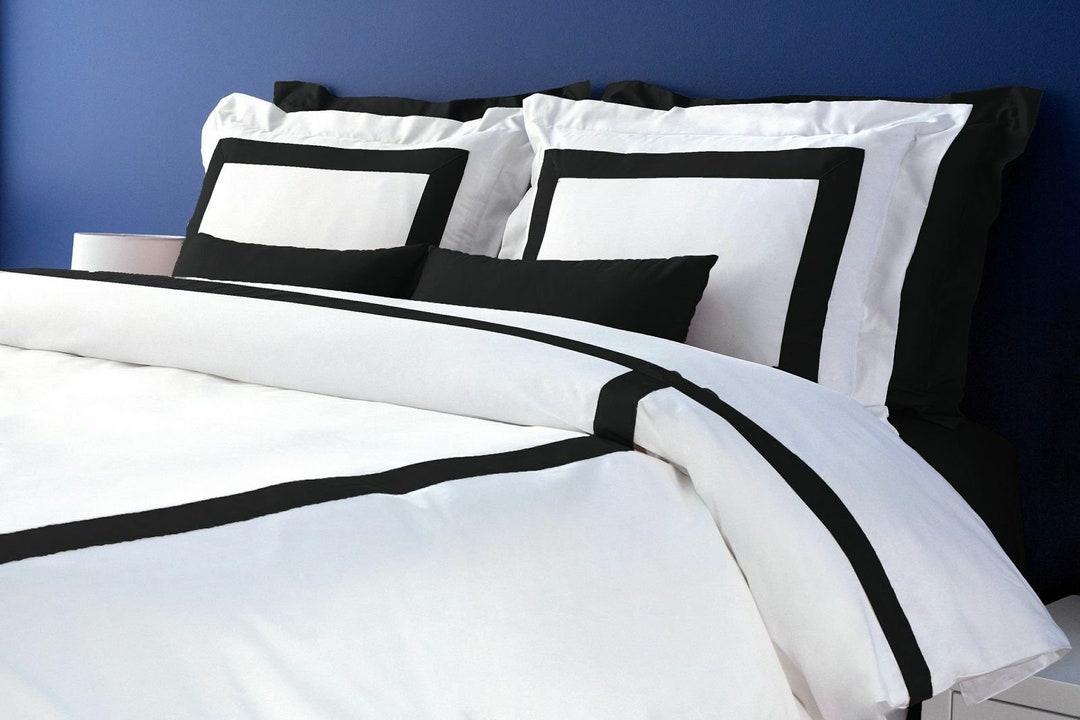 Black Border Frame Pillowcase – Hotel Collection Cotton Pillow Cover - Etsy