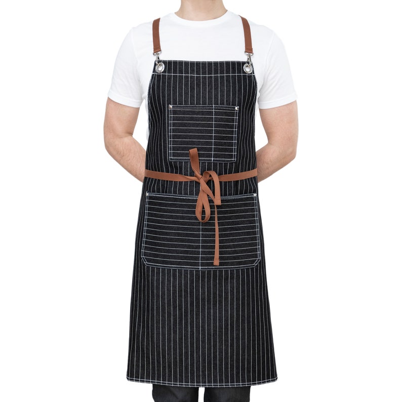 Denim Apron Work Apron Cross Back Apron Craft Apron Barber | Etsy