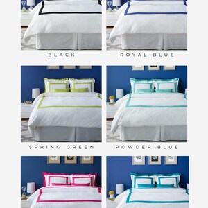 Hotel Collection Powder Blue Duvet Cover Set, Border Frame Pastel Blue ...