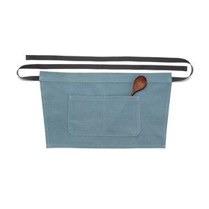 Waist Apron, Cafe Apron, Server Apron With Pockets, Soft Blue Apron ...