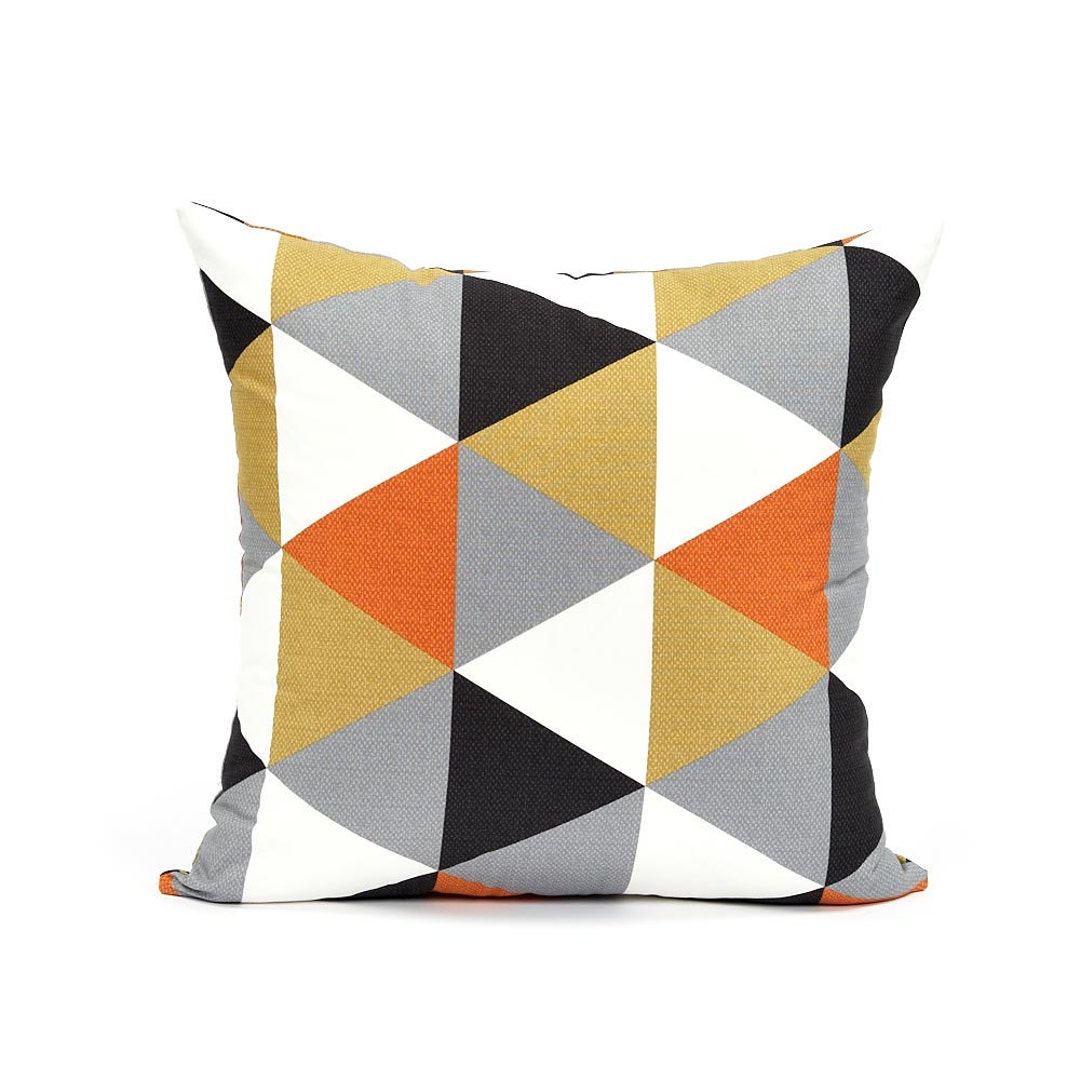 Scandinavian, Triangle Pattern Decorative Cushion, Lumbar, Oblong ...