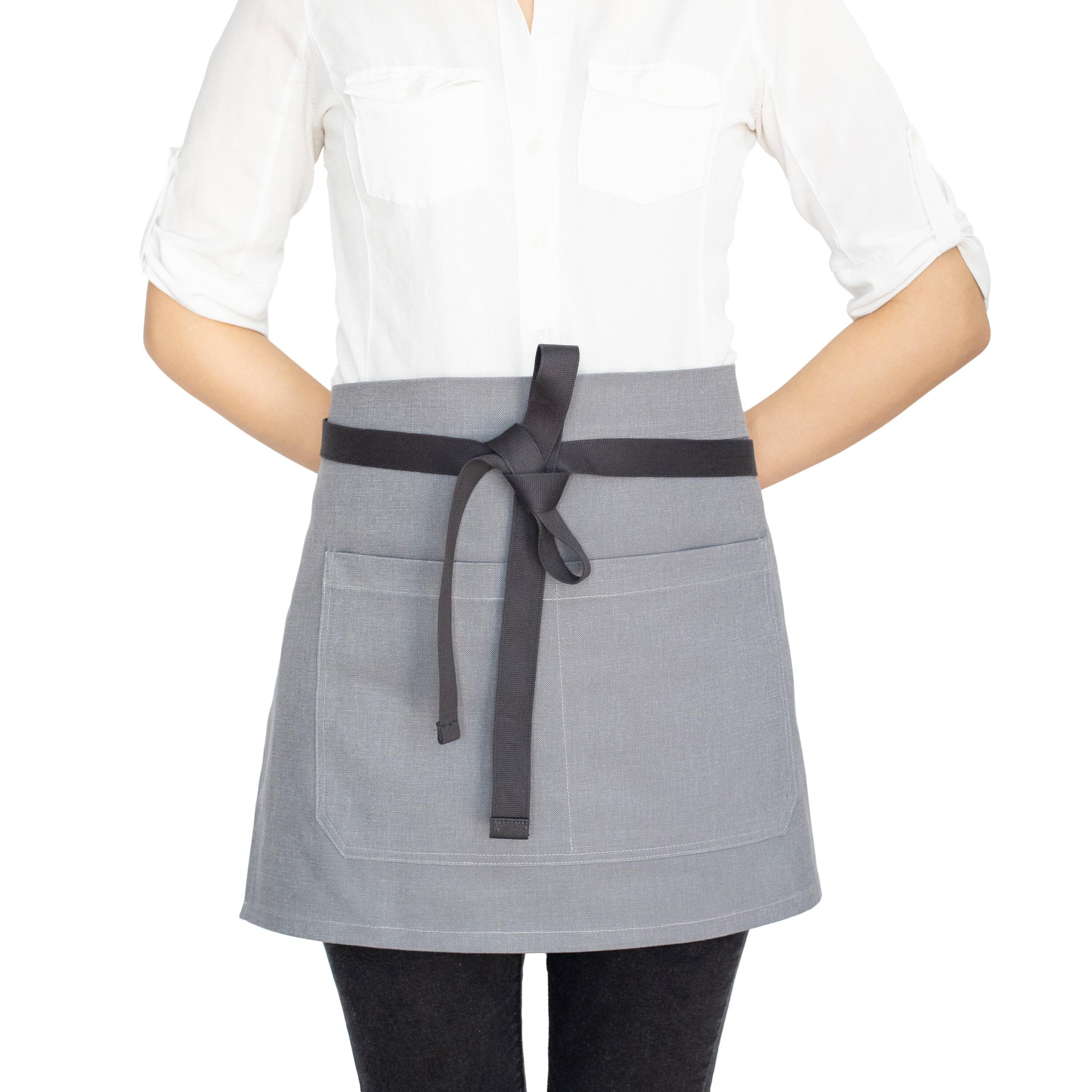 Waist Apron Cafe Apron Server Apron With Pockets Soft Blue | Etsy