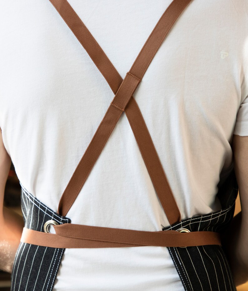 Denim Apron Work Apron Cross Back Apron Craft Apron Barber | Etsy
