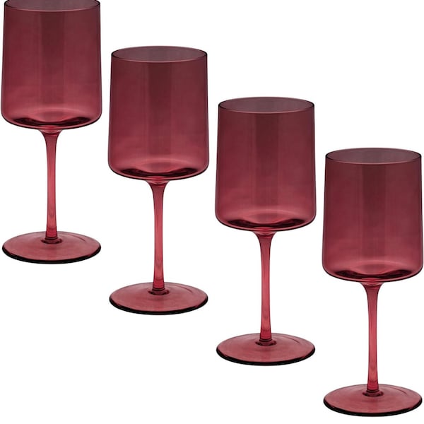 Burgundy Wine Glasses - Etsy