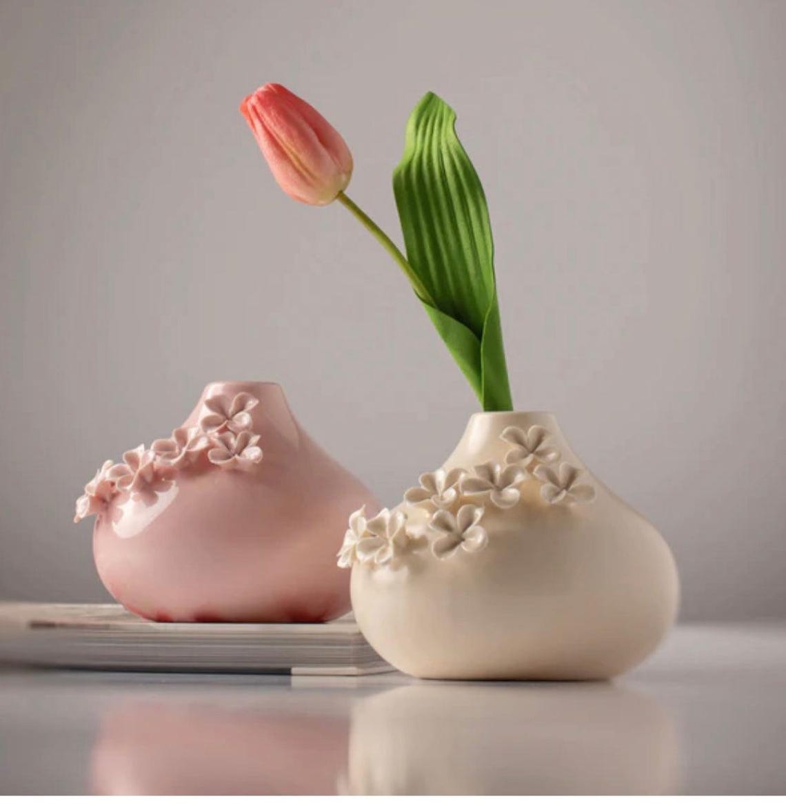 Amelia Pink Flower Vase - Etsy