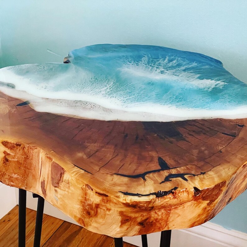 Live Edge Maple Ocean Wave Table - Etsy