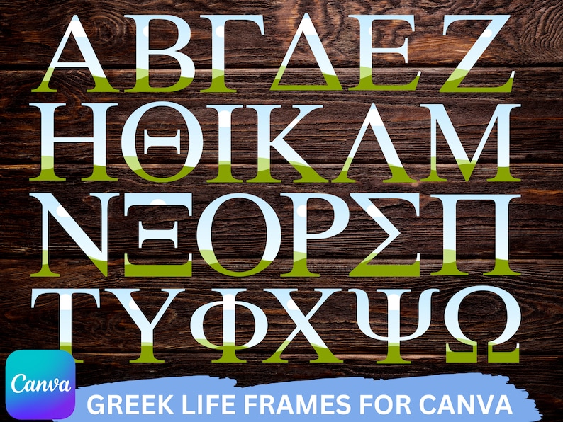 GREEK LIFE Canva Frame Templates Customize in Canva Greek - Etsy