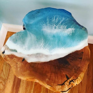 Live Edge Maple Ocean Wave Table - Etsy