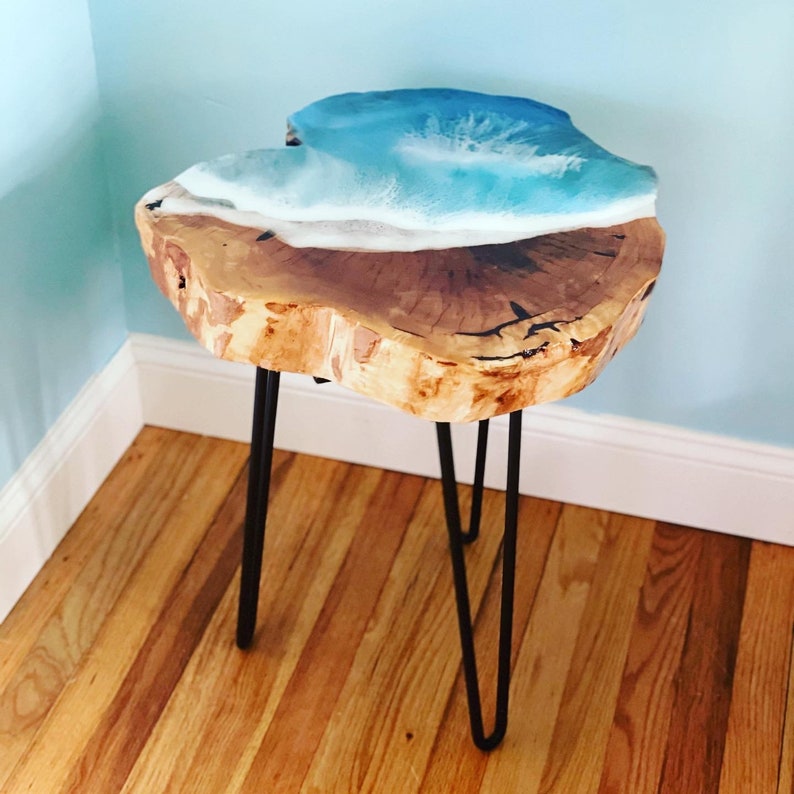 Live Edge Maple Ocean Wave Table - Etsy