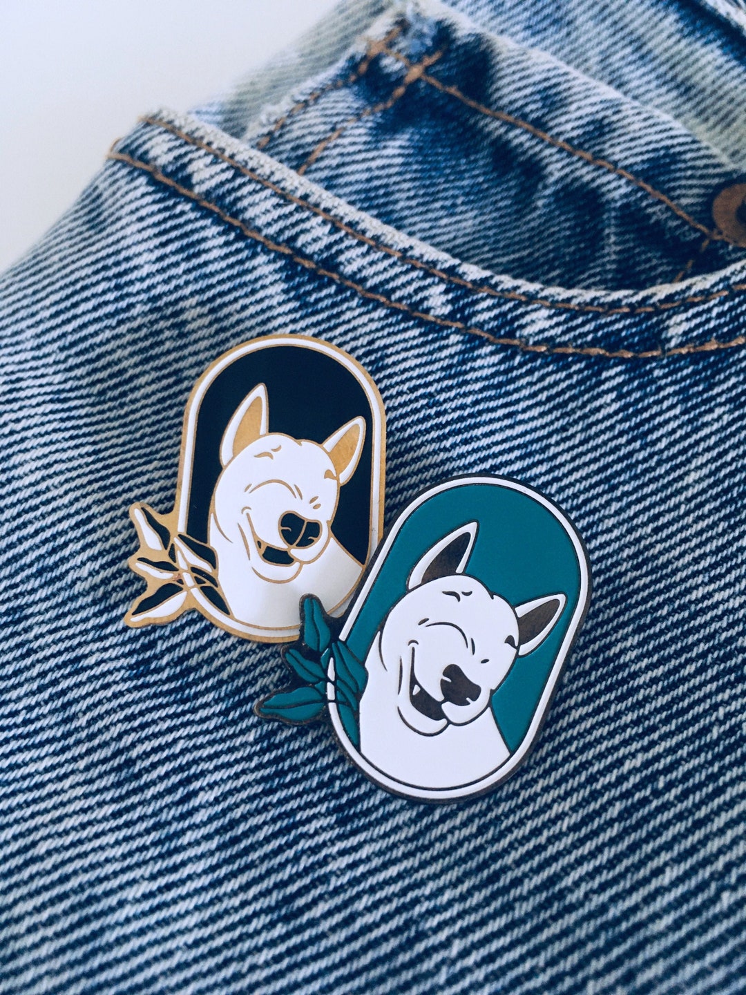 Winking Bull Terrier Pin - Smiling Bull Terrier - Bullterrier Jewelry ...