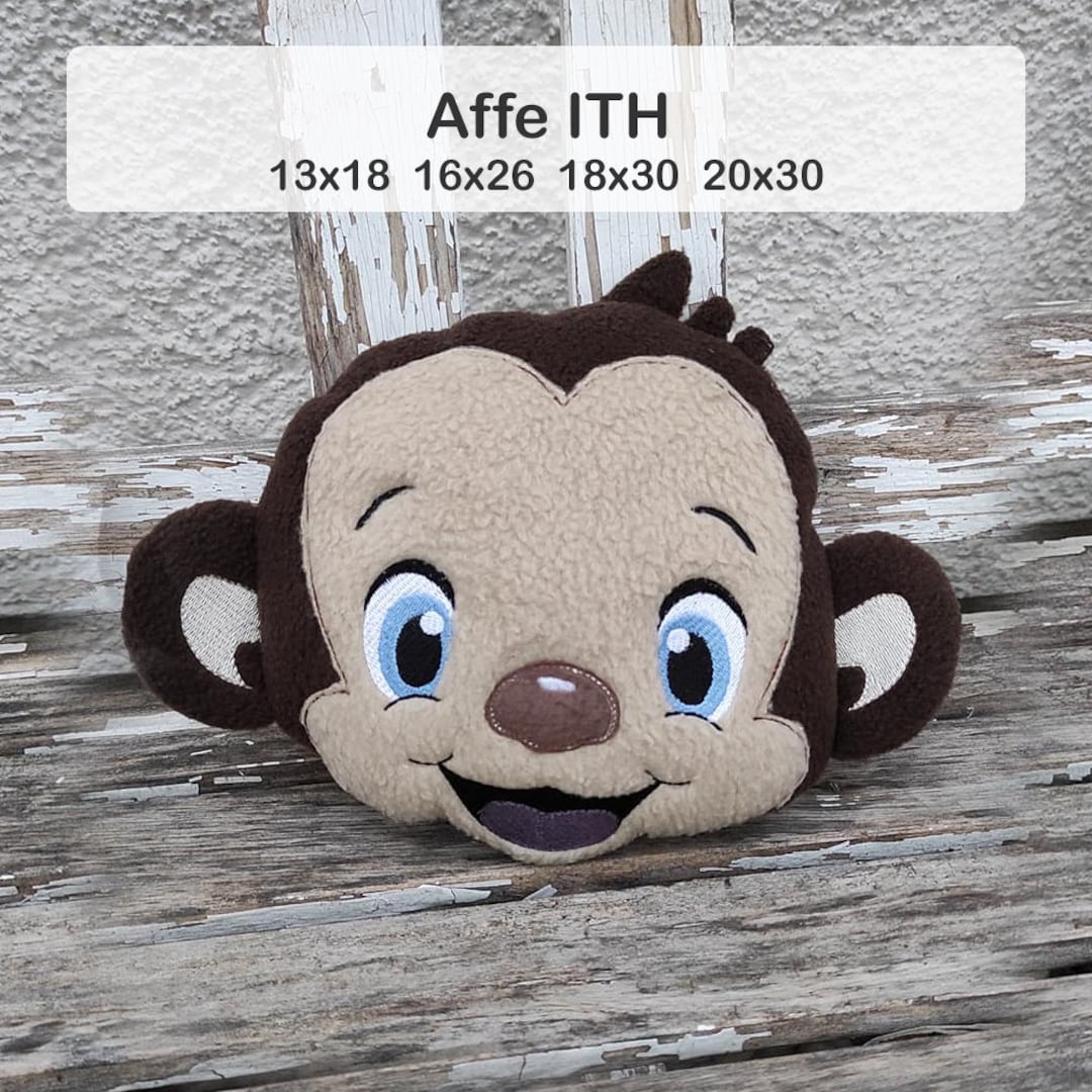 Monkey Piet Cuddly Pillow Head ITH Different Sizes 13x18 16x26 18x30 ...