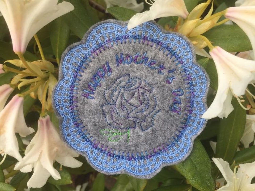 A Mother's Day 10x10 ITH Mug Rug Crochet - Embroidery File Embroidery ...