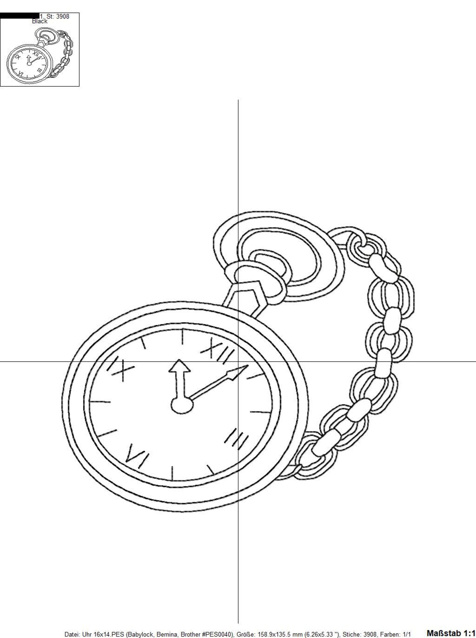 A Pocket Watch Different Sizes Embroidery File Hobby Watch Vintage ...