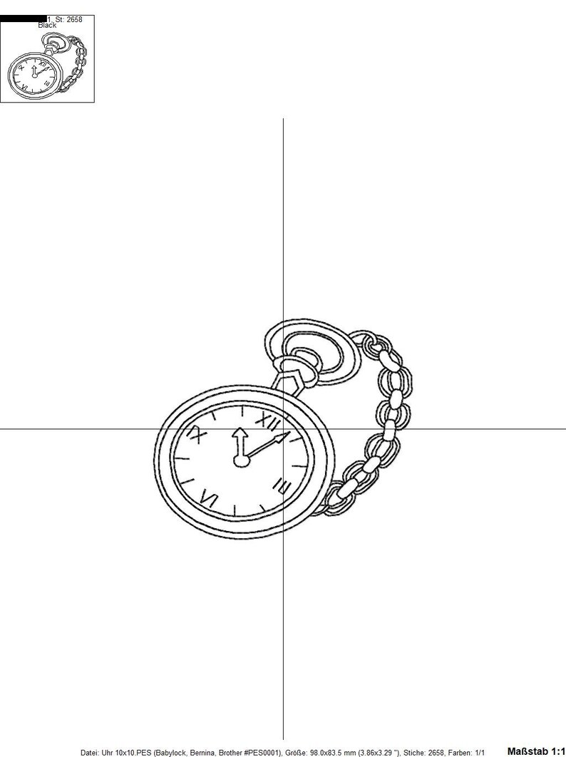 A Pocket Watch Different Sizes Embroidery File Hobby Watch Vintage ...
