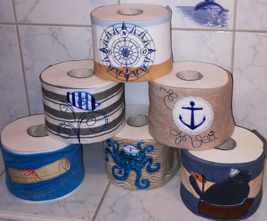 A Toilet Paper Cuffs 16x26 ITH Embroidery File Embroidery Pattern ...