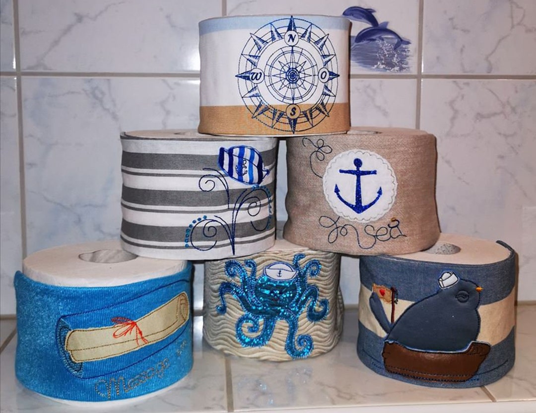 Toilet Paper Cuffs 20x30 ITH Embroidery File Embroidery Pattern Toilet ...