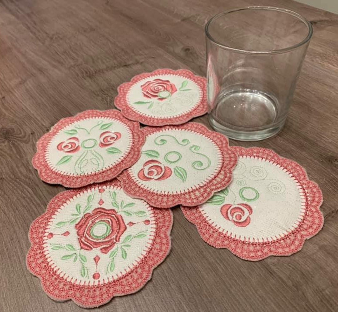 A Crochet Roses Cover Holder ITH 10x10 Embroidery File Embroidery ...