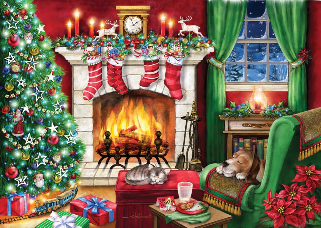 Box of 'cozy Christmas' Christmas Cards - 15 Cards & 16 Gold Foil Lined ...