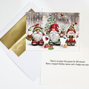 Box of 'christmas Gnomes' Christmas Cards - 15 Cards & 16 Foil Lined ...