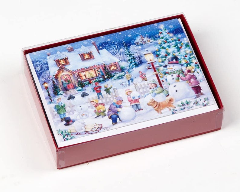 Box of Snowman Celebration Christmas Cards 15 Cards / 16 - Etsy