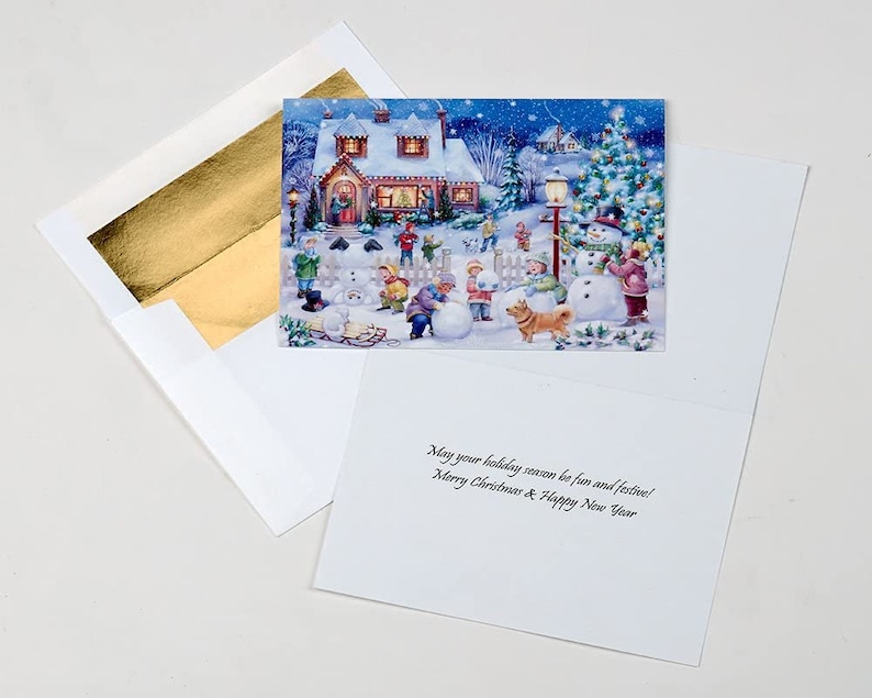 Box of Snowman Celebration Christmas Cards 15 Cards / 16 - Etsy