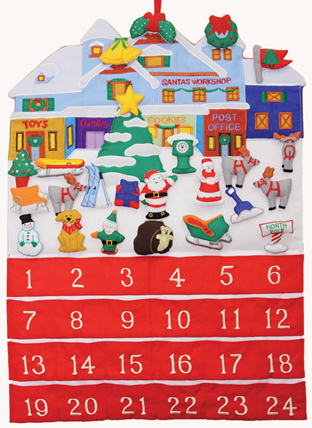 Santa's Workshop Fabric Advent Calendar (countdown to Christmas) - Etsy