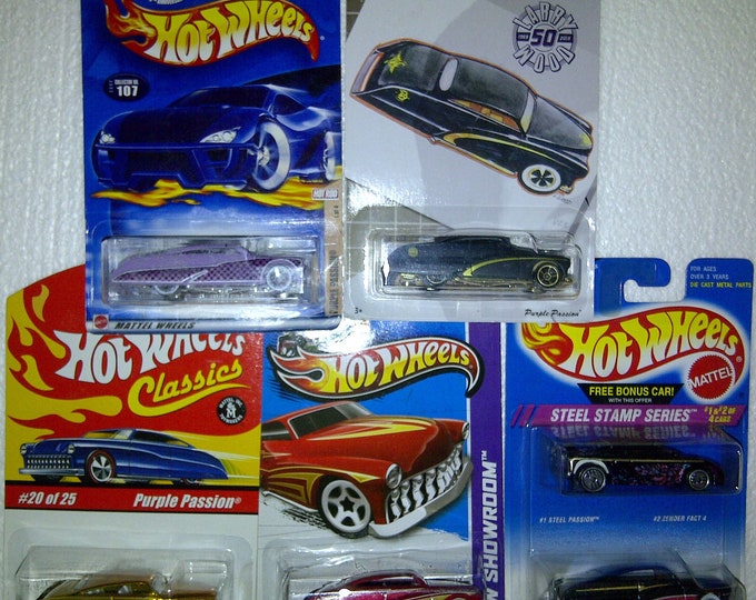 Hot Wheels Purple Passion Instant Six Car Collection New on Cards Lot 1 ...