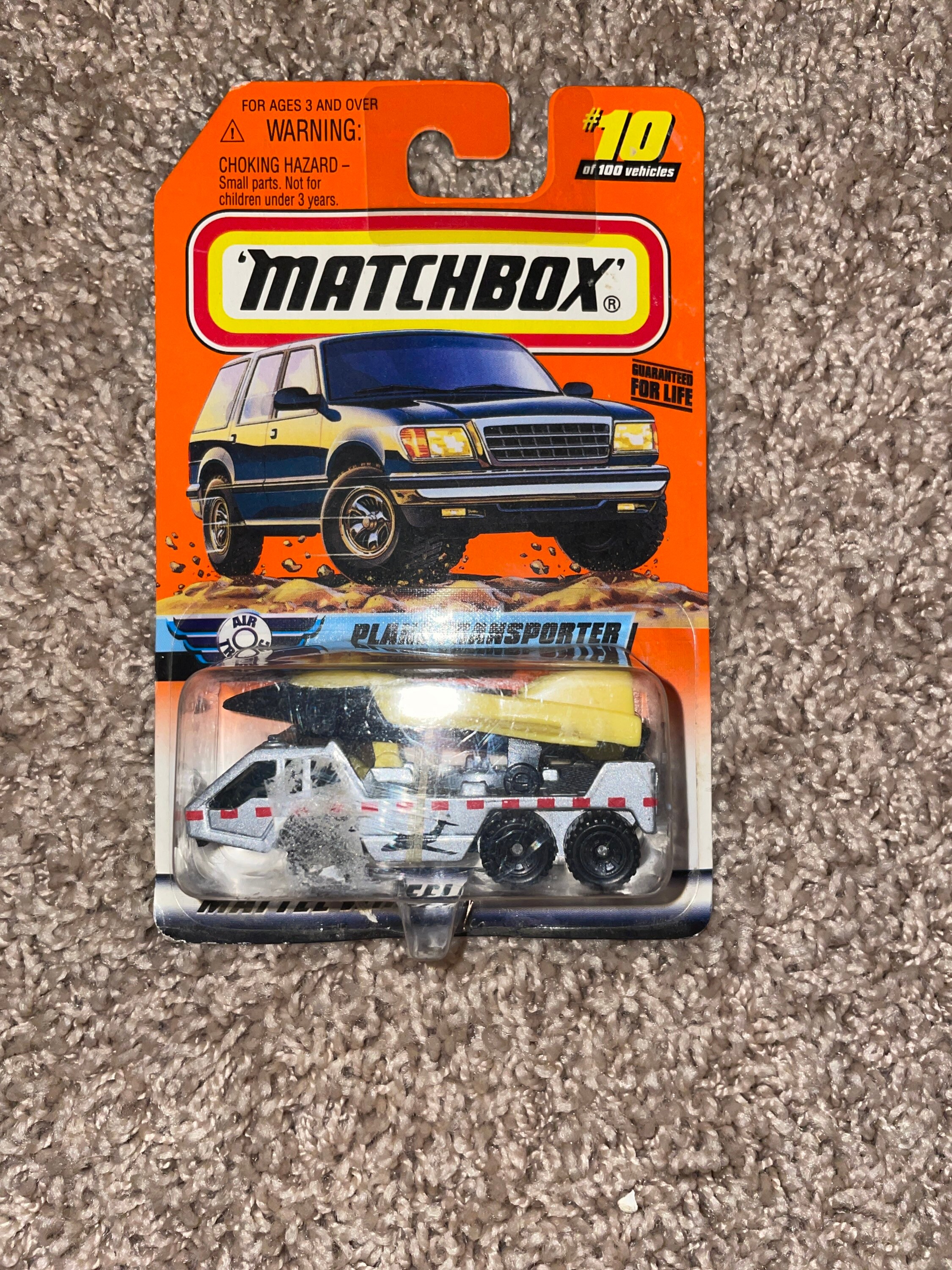 Matchbox Plane Transporter Vehicle Silver W/black.yellow Aircraft 1:150 ...