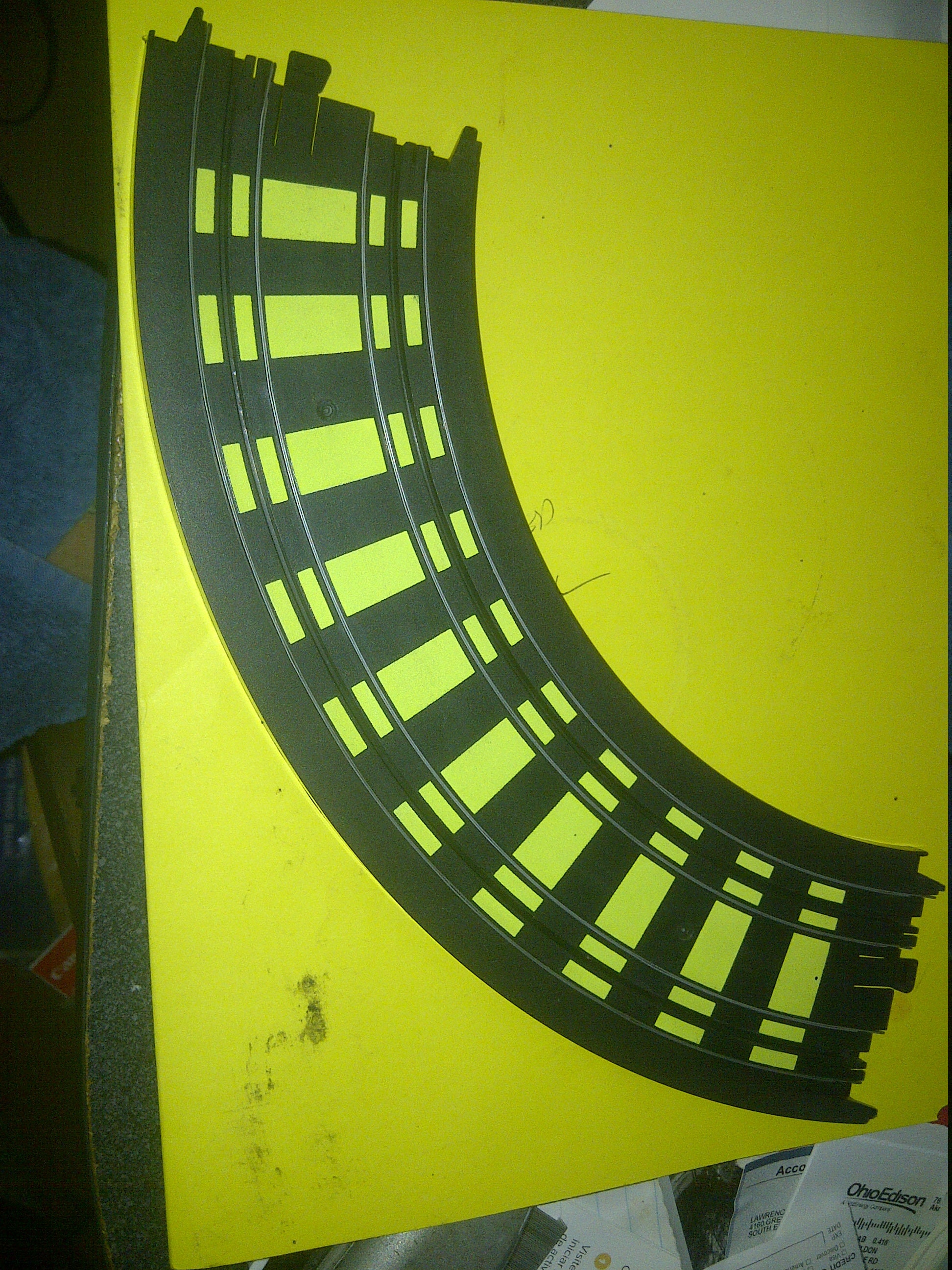 Tyco Ho Slot Car Track Std Curves W/yellow Stripes 8 Good - Etsy