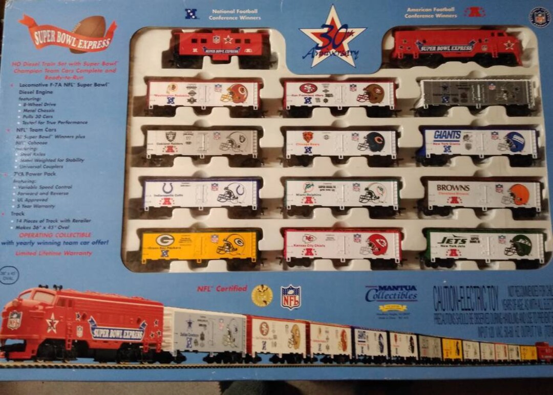 Mantua HO NFL Cleveland Browns Train Set New in Box 30th Anniversary ...