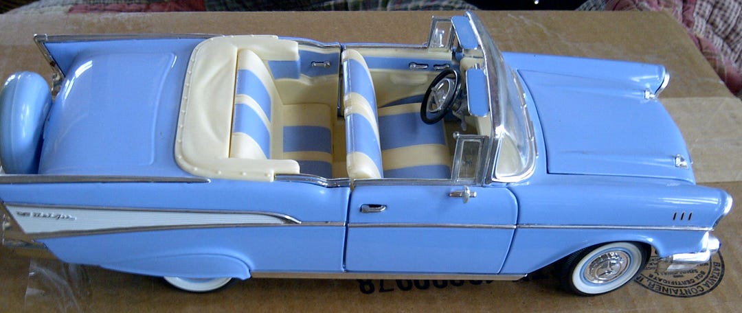 1957 Chevy Light Blue 1:18 Diecast From Display No Box - Etsy