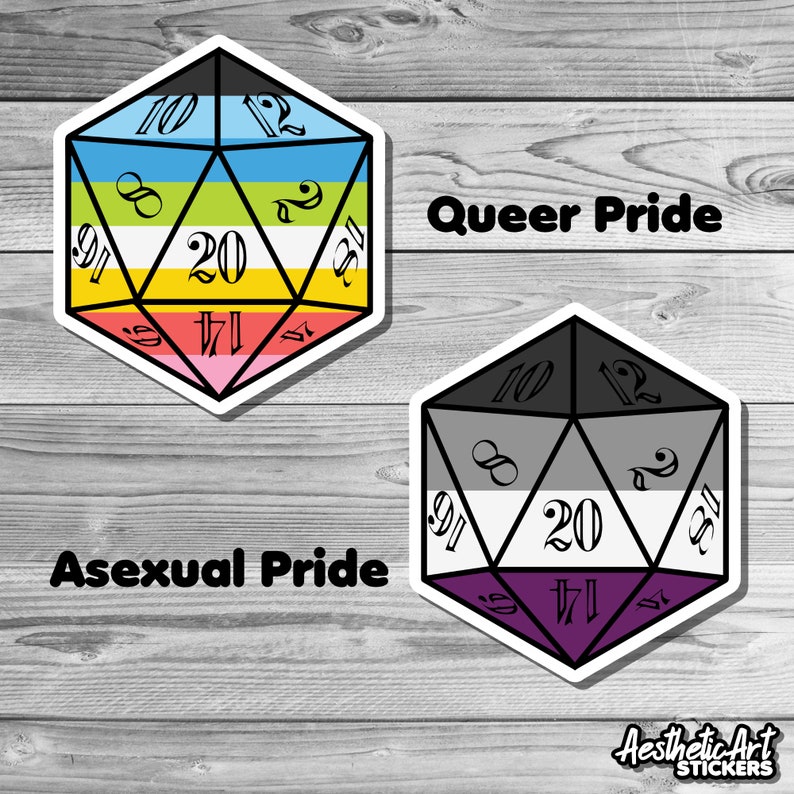 Dnd Dice LGBT Stickers Dungeon and Dragons Gay Pride Decals - Etsy
