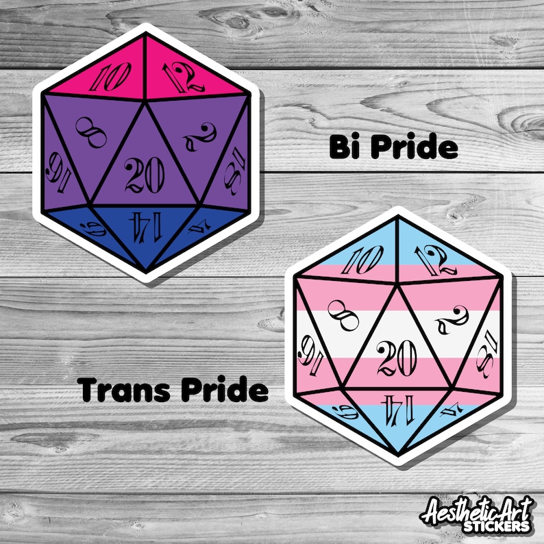 Dnd Dice LGBT Stickers Dungeon and Dragons Gay Pride Decals - Etsy