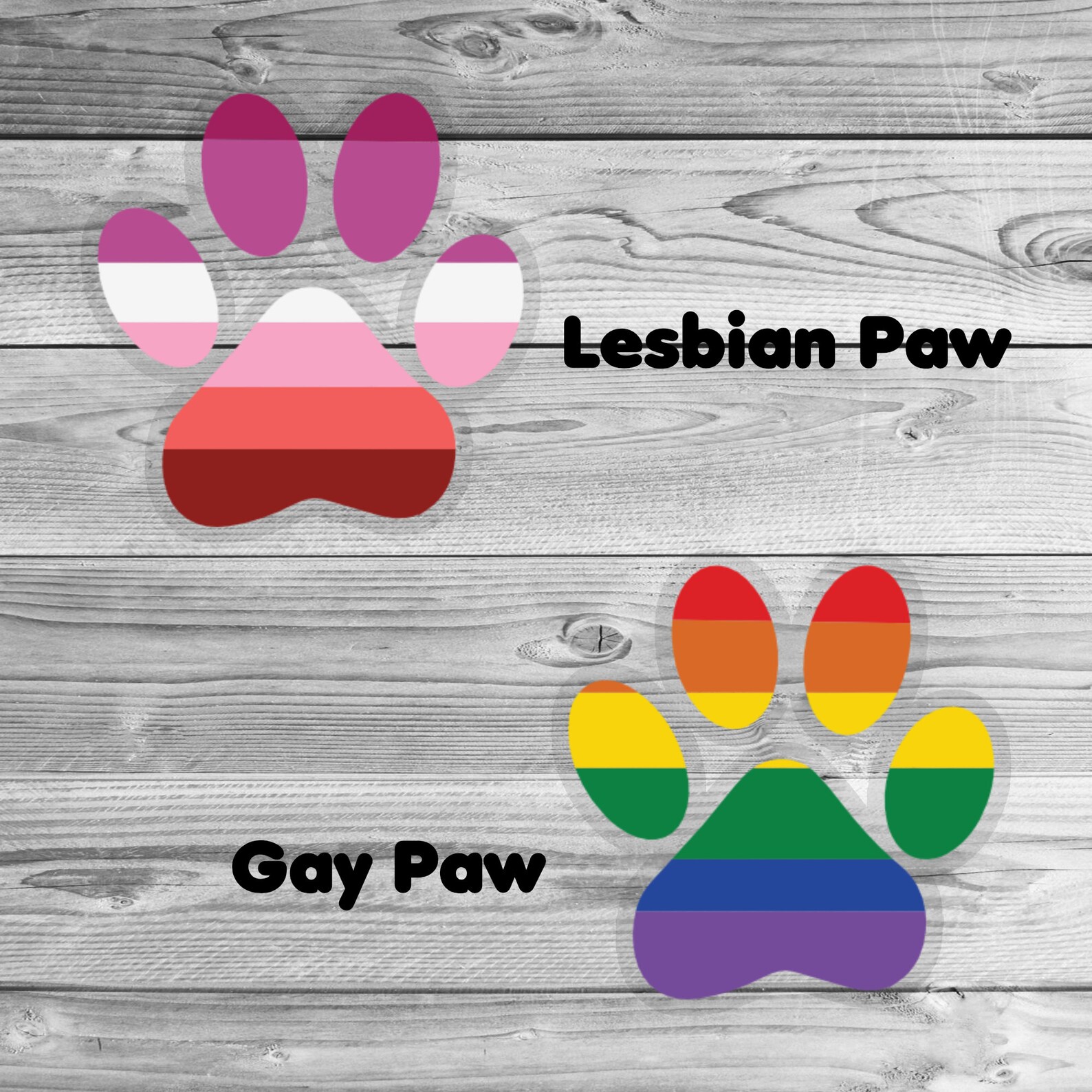 Animal Paw Print LGBT Pride Sticker Lesbian Gay Bisexual | Etsy