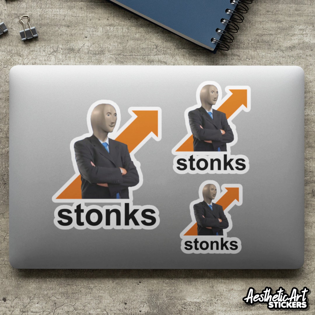 Funny Stonks Meme Stickers, Stock Market Vinyl Decal, Funny Bitcoin ...