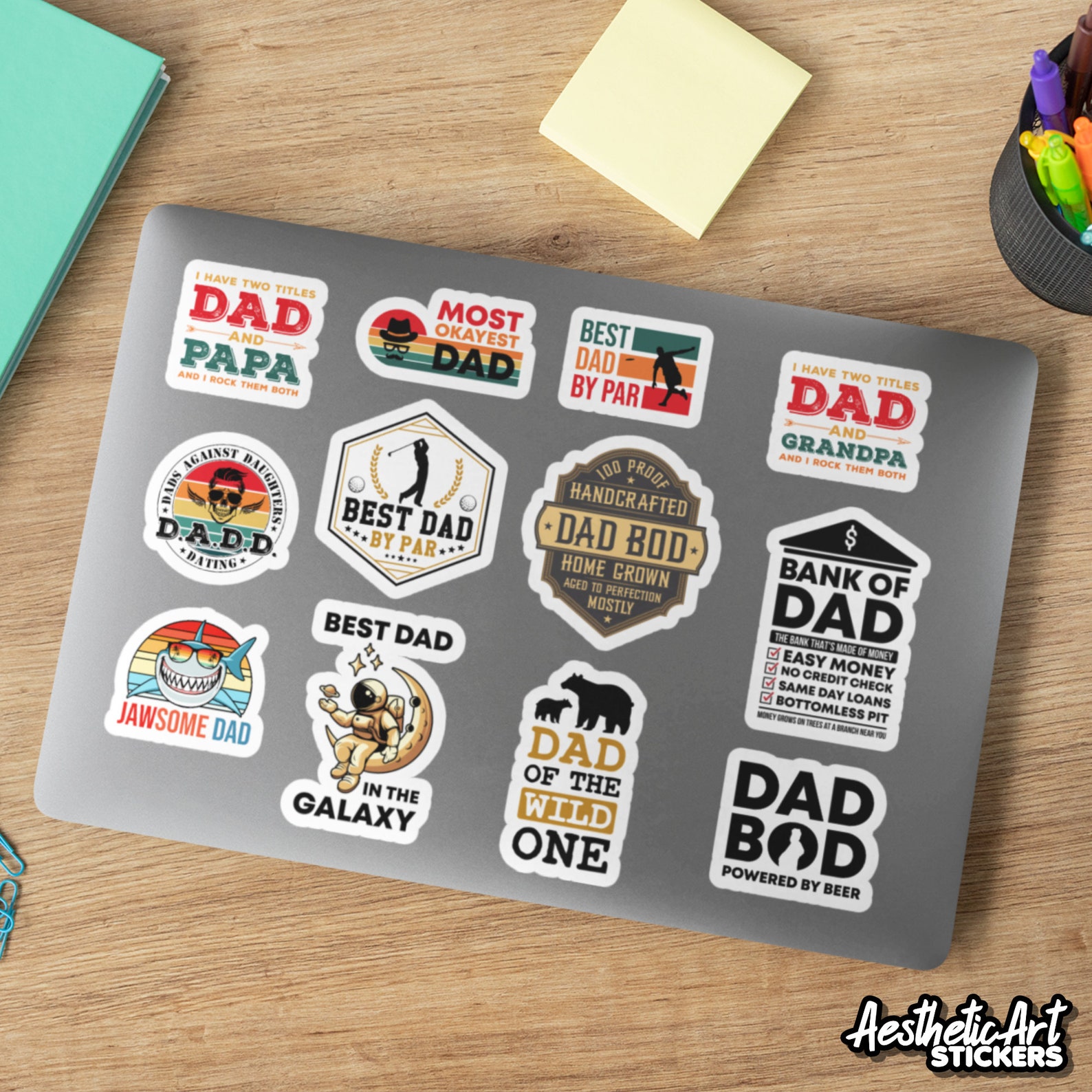 Father's Day Sticker Sayings Funny Dad Joke Fatherhood | Etsy